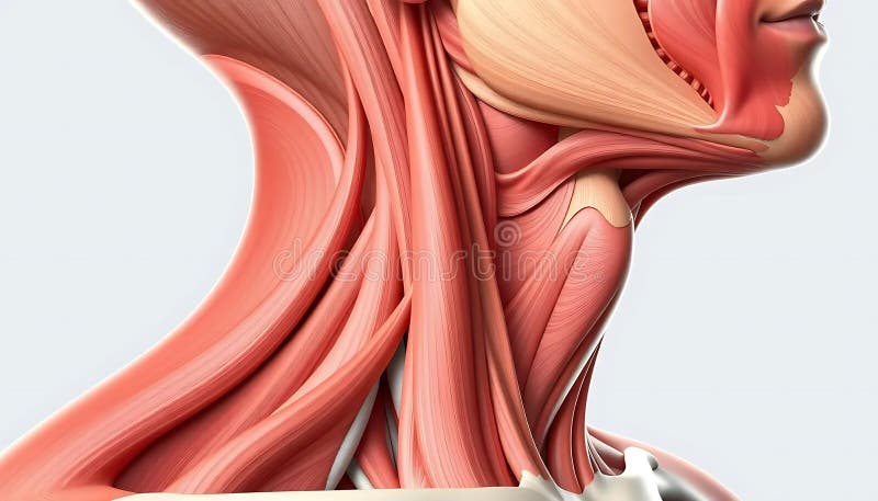 Neck Muscle Anatomy stock illustration. Illustration of detailed ...