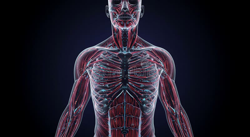 AI-Generated 3D Model of Human Upper Body Anatomy: Muscles, Vessels ...