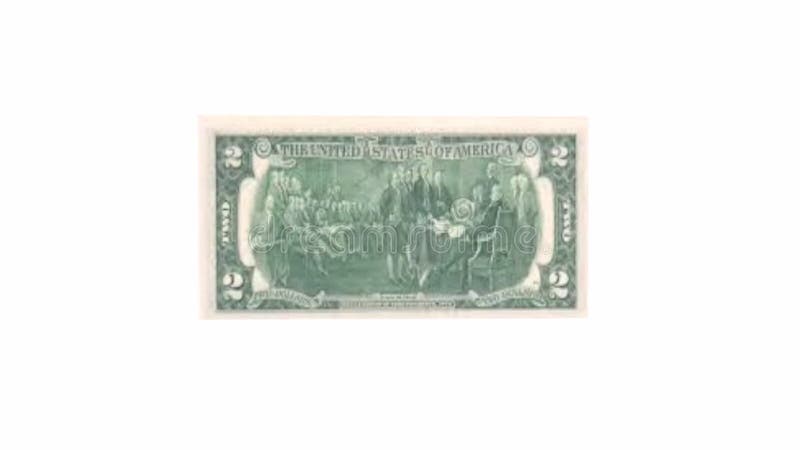 3D Rendering of a Two-dollar Bill Floating in a Simple Background Stock ...