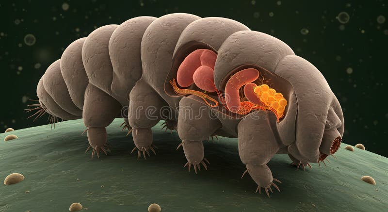 Intricate Anatomy of a Water Bear, Microscopic Tardigrade Illustration ...