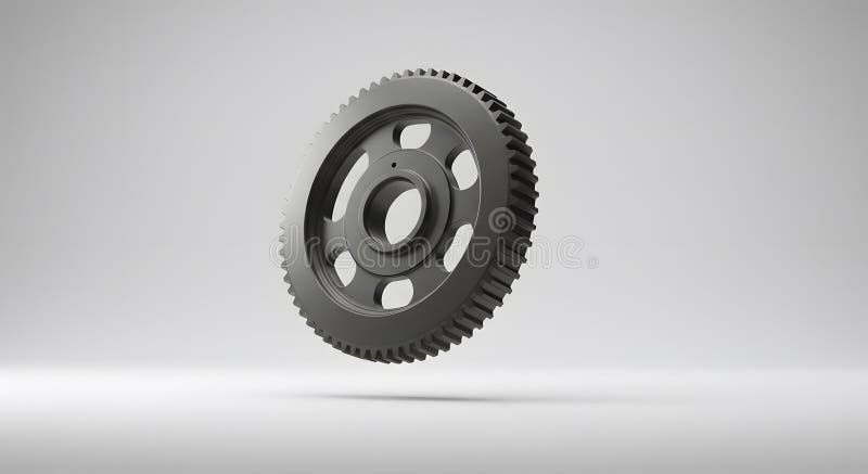 Precisely Engineered Metal Gear: a 3D Render of a Grey Industrial Gear ...