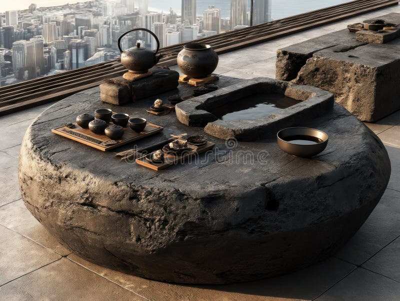 A Detailed 3D Rendering of a Stylish Coffee Table Set in a Living Room ...