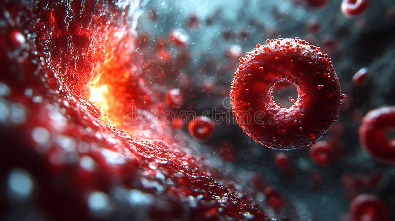 Detailed 3D Rendering of a Thrombus in Blood Vessel Stock Illustration ...