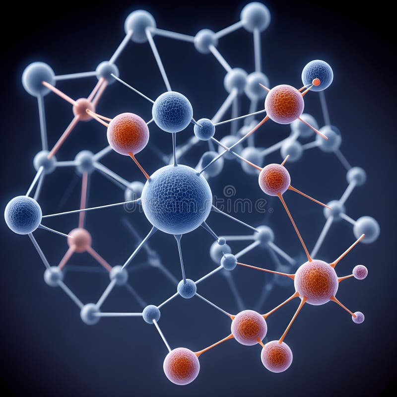 Atomic Network Molecular Visualization Art Stock Illustration ...