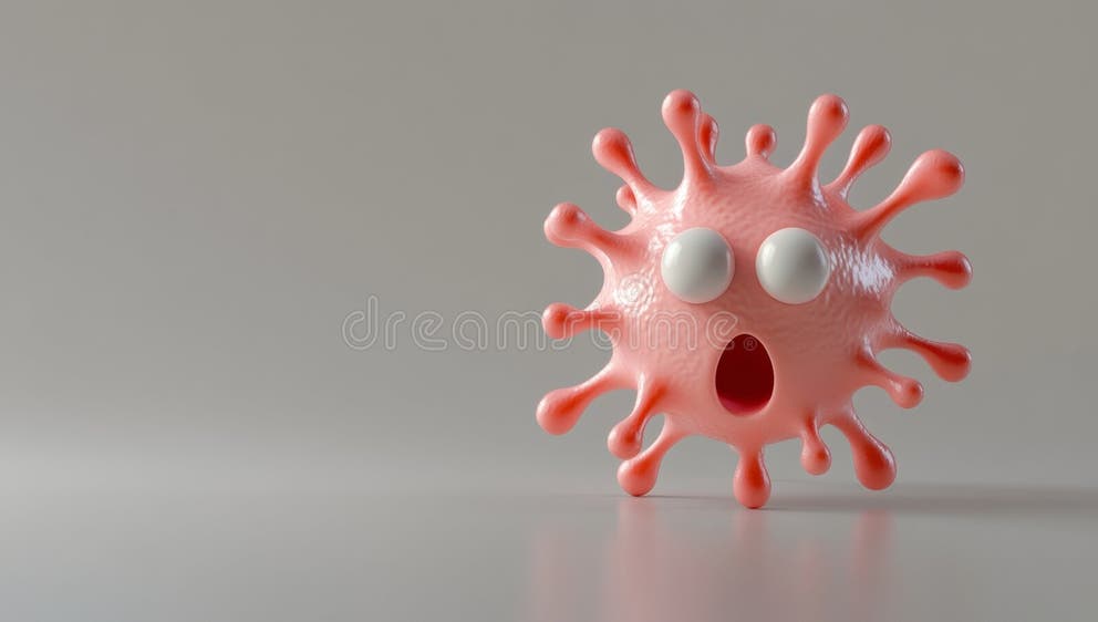 A Detailed 3D Representation of a Virus Cell: Microscopic View of a ...