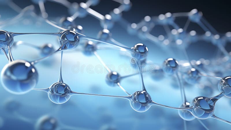 Detailed 3D Representation of Water Molecules in a Fluid State Stock ...
