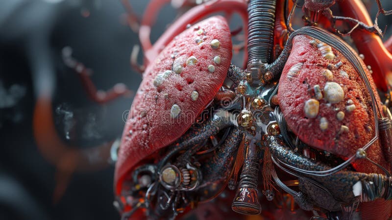 Detailed 3D Schematic of the Innovative Human Lung Design Stock ...