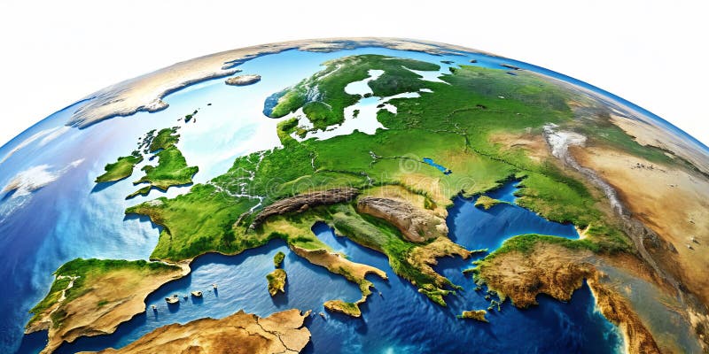 Detailed 3D Space Illustration of Europe a Stunning Visual for Earth ...