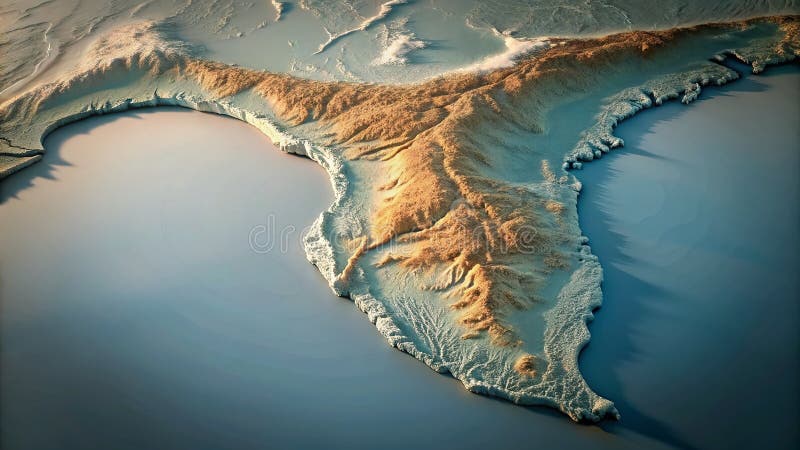 Detailed 3D Topographic Map of Florida Exploring the States Physical ...