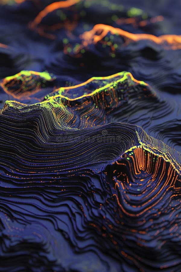A Detailed 3D Topographic Map Visualizing GIS Data Clusters with ...