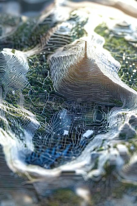 A Detailed 3D Topographic Map Visualizing GIS Data Clusters with ...