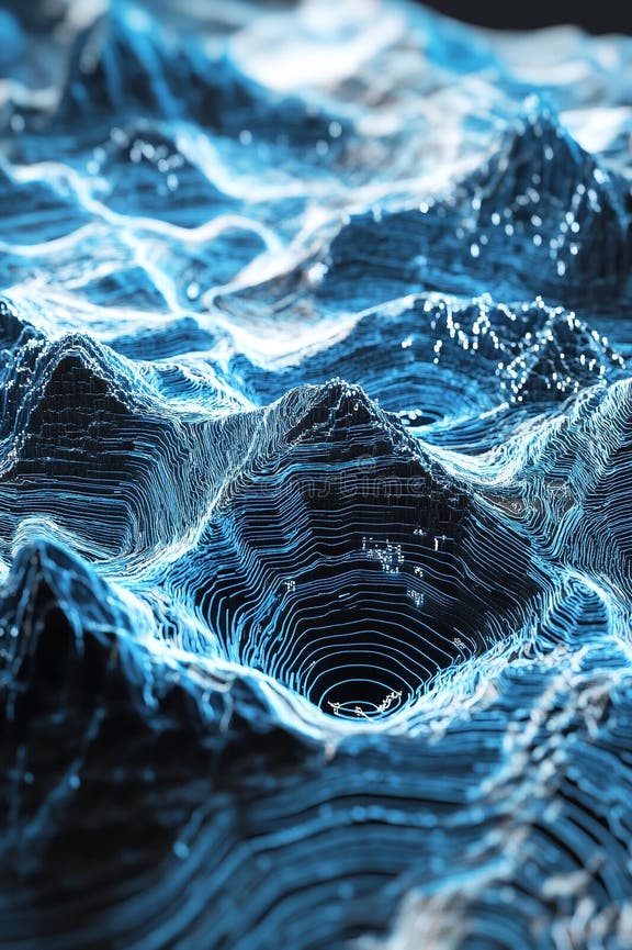 A Detailed 3D Topographic Map Visualizing GIS Data Clusters with ...