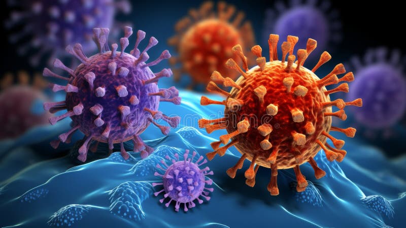 Detailed 3d Visualization of the Colorful Influenza Virus Model Under ...