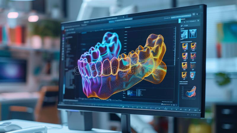Advanced Dental Imaging Technology Displays a 3D Representation of a ...
