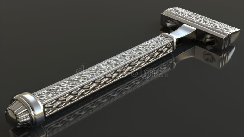 Detailed 3d Visualization of a Razor on a Black Mirrored Surface with ...