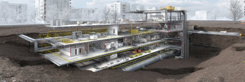 Detailed 3D Visualization of an Underground Construction Project ...