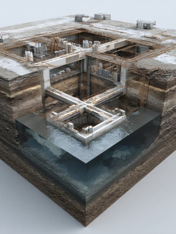 Detailed 3D Visualization of Underground Construction Showing ...