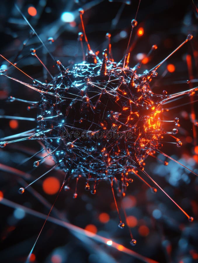 Detailed 3D Visualization of a Virus Structure Showing Capsid and ...