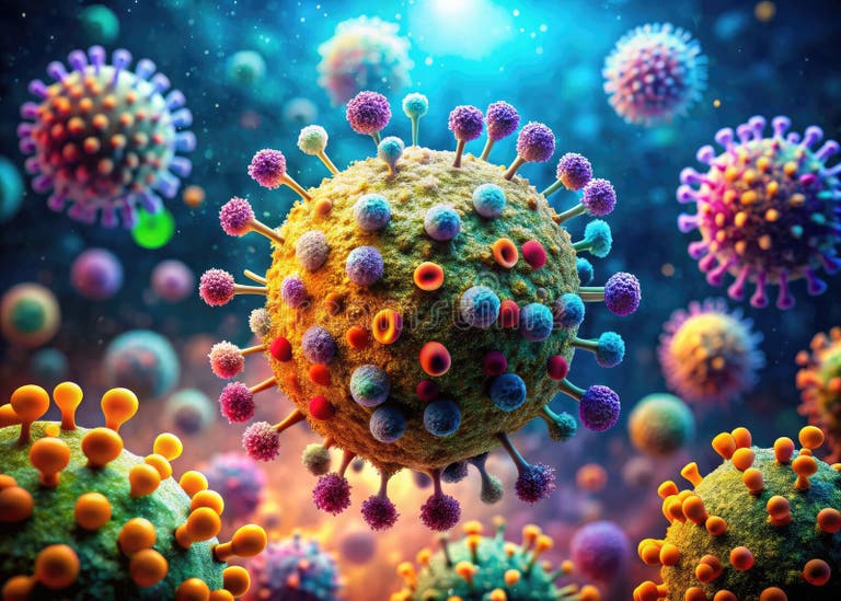Detailed 3D Visualization of Viruses Bacteria and Cellular Structures a ...