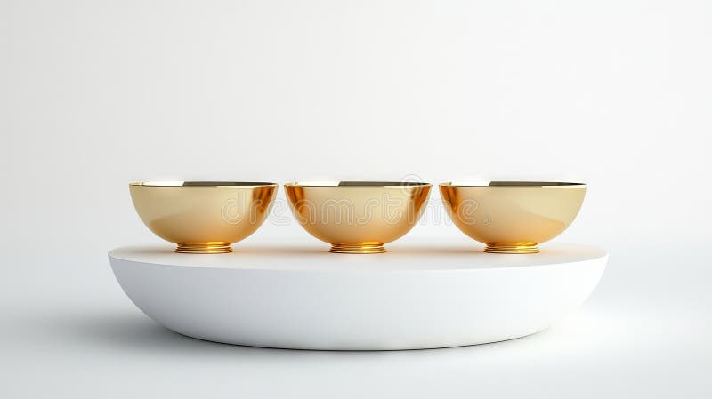 A Detailed 3D Winners Platform with Three Trophy Cups on Each Level ...