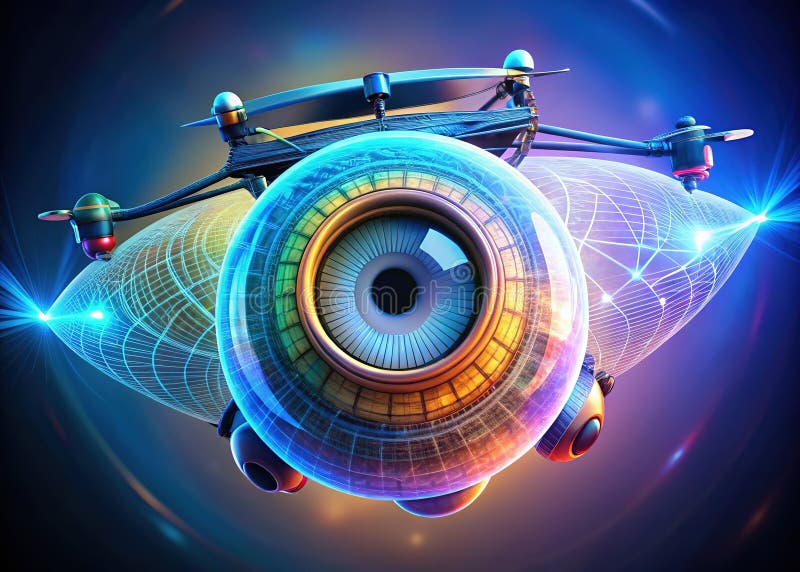 Detailed 3D Wireframe Visualization of the Human Eye a DronesEye View ...