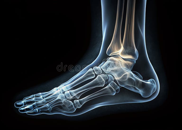 Detailed 3D XRay Visualization of the Ankle Bones a LowLight Medical ...