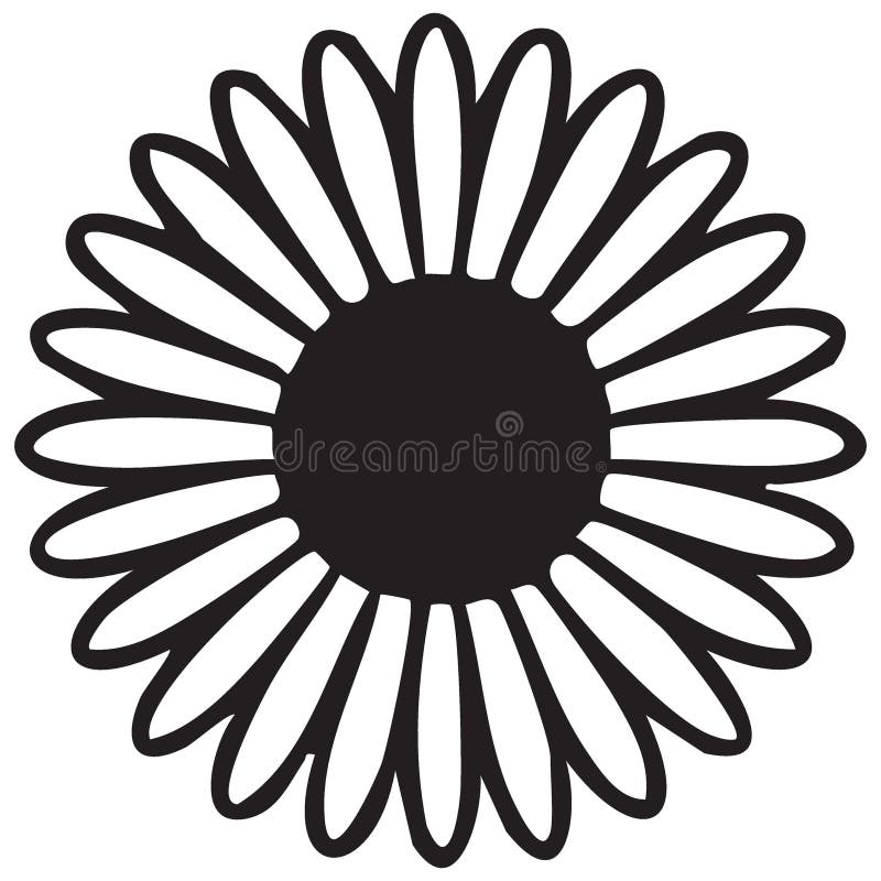 Detailed Daisy Flower Silhouette Graphic Vector for Creative Projects ...