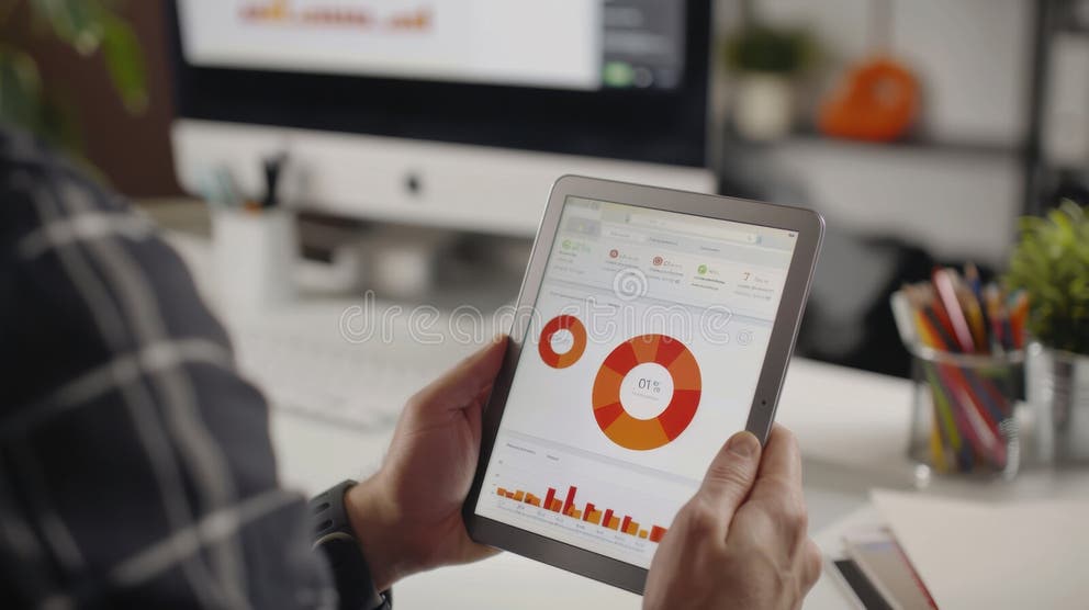 The Detailed Data Analysis Tablet..AI Generated Image Stock Image ...