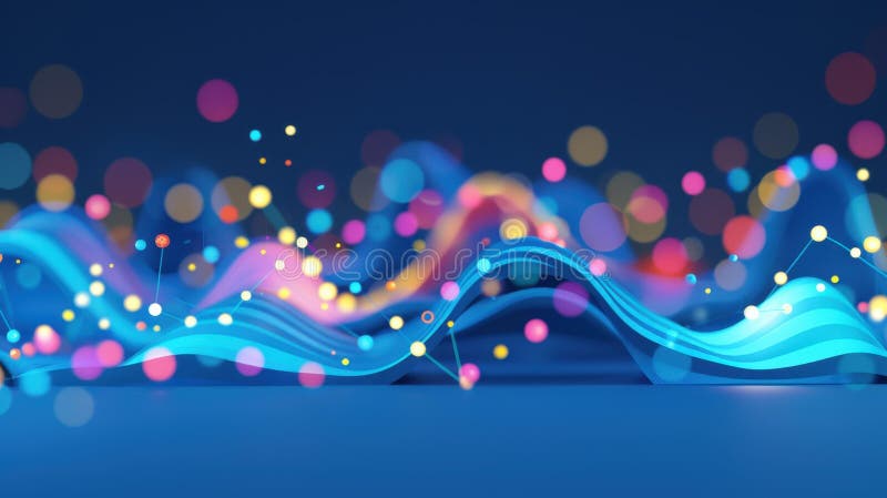 Detailed Data Trends Visually Portrayed through Colorful, Transparent ...