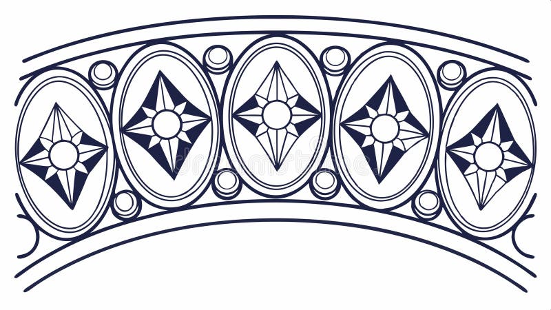 Detailed Decorative Border with Repeating Geometric Floral Pattern ...