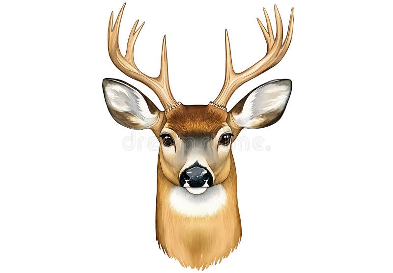 Detailed Deer Head Illustration Stock Illustration - Illustration of ...