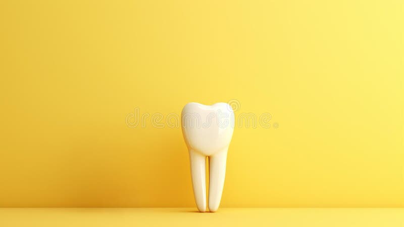 Detailed Dental Model Displaying Implants Artificial Teeth on Yellow ...