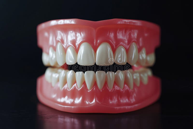 Detailed Dental Model Showcasing Full Set of Teeth, Highlighting ...