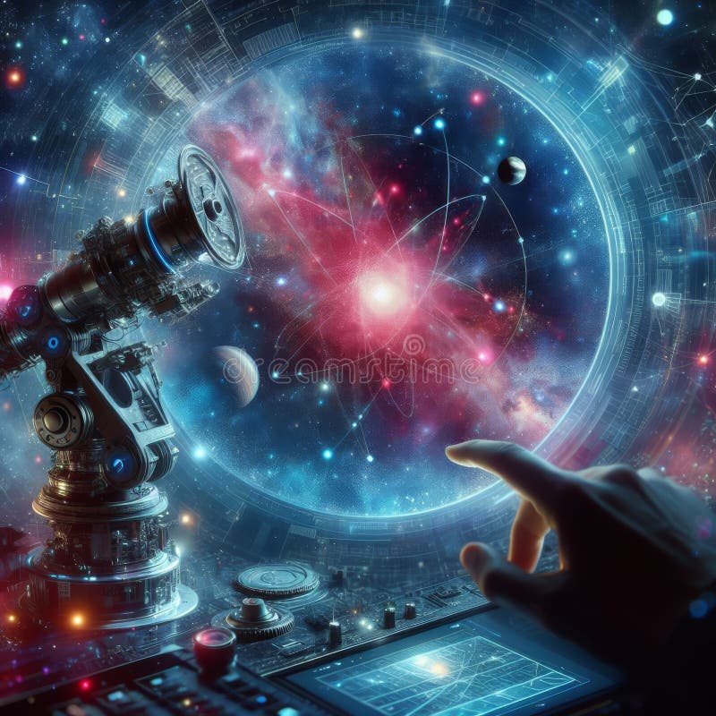 Cosmic Observatory with Advanced Telescopic Interface Stock Image ...