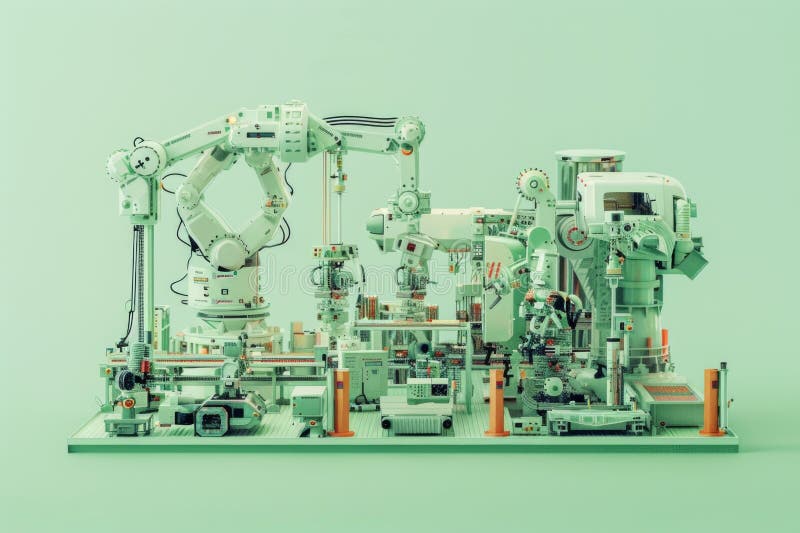 Futuristic Robotic Assembly Line - Industrial Automation and ...