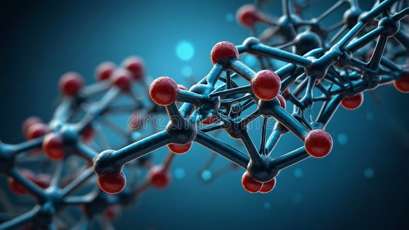A Detailed Depiction of Interconnected Molecular Structures in a ...