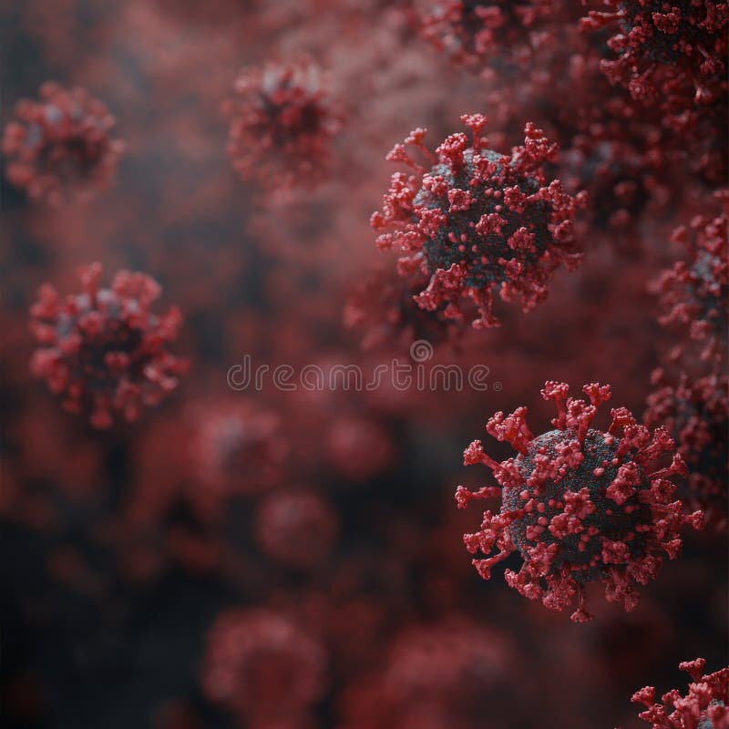 Intricate Representation of Viruses with Dark Textures and Red ...