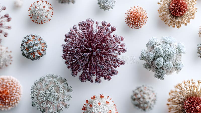 Detailed Depiction of Various Virus Models Showcasing Intricate ...