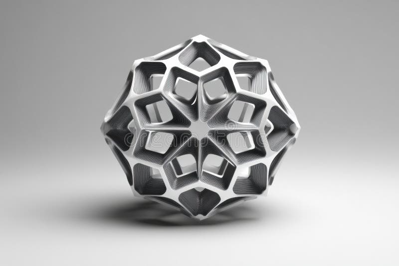 Detailed Design of a 3D Printed Geometric Sphere Showcasing Intricate ...