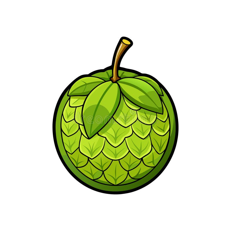 Detailed Design of Breadfruit in Color Stock Illustration ...