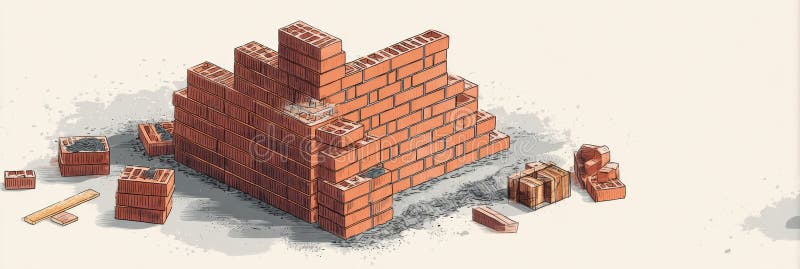 Brick Laying Tutorial Concept Featuring a Structured Arrangement of ...