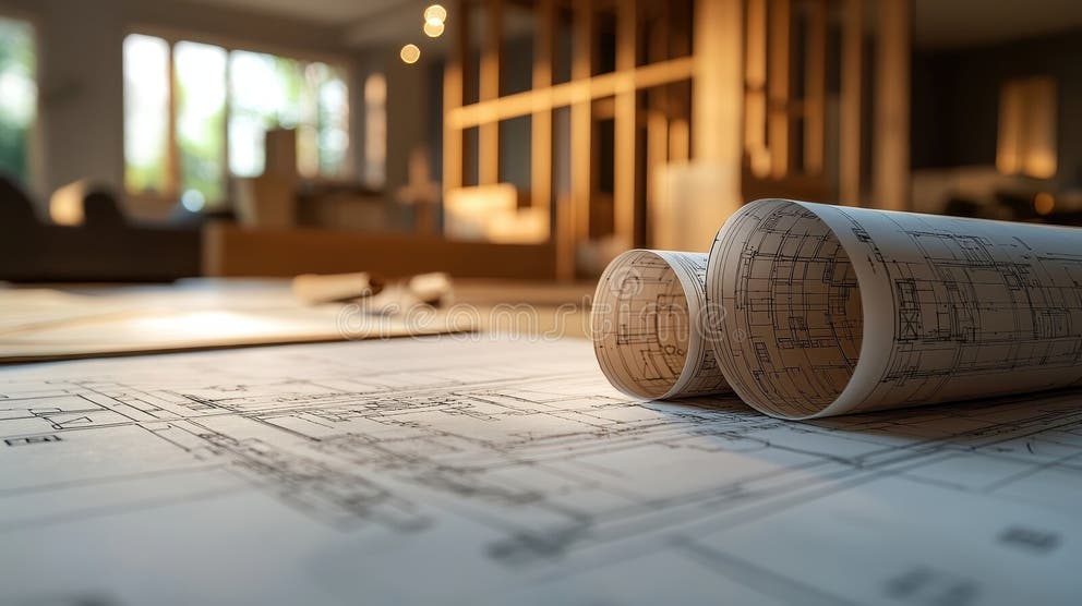 Detailed Design Process Architectural Blueprints in Contemporary Office ...