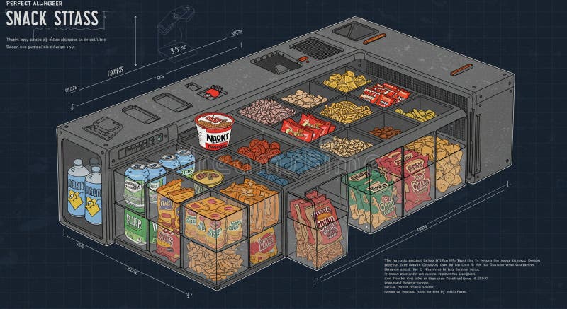 Detailed Diagram of an AI-generated Snack Storage Unit, Designed As a ...