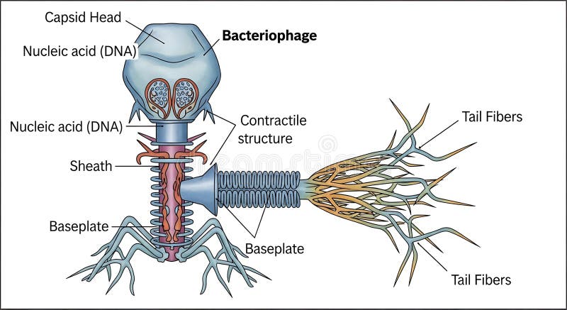 Bacteriophage Anatomy Stock Illustrations – 86 Bacteriophage Anatomy ...