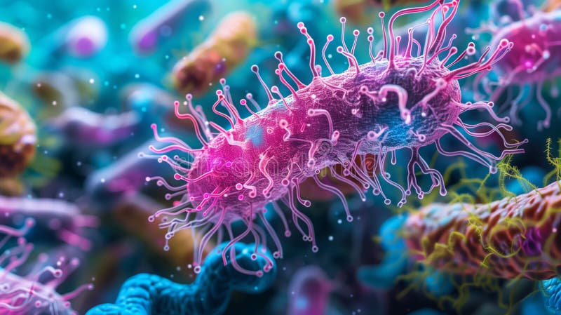 Detailed Diagram of a Bacterium Stock Image - Image of biological, cell ...