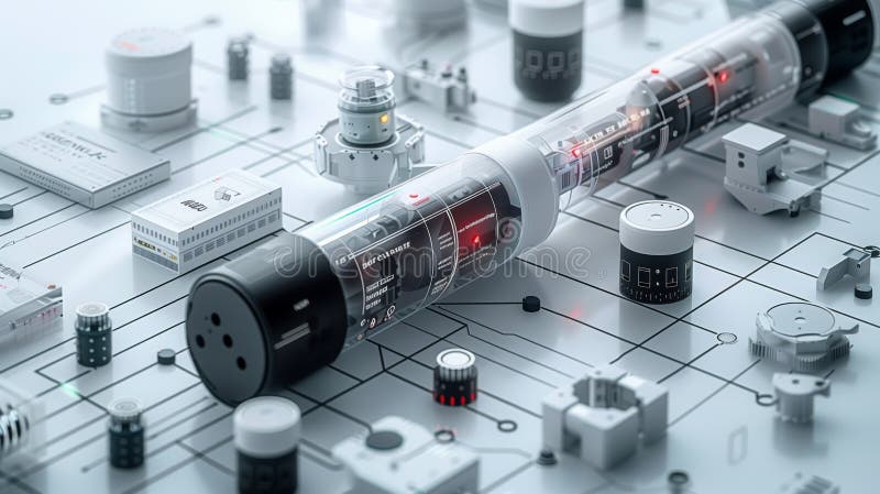 Detailed Diagram Showing the Components and Function of a Futuristic ...