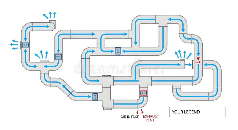 HVAC System Diagram - Airflow Illustration Stock Illustration ...