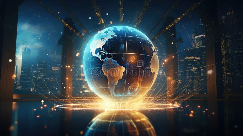 Detailed Digital Globe in Cyberspace, Presenting Real-time Internet ...