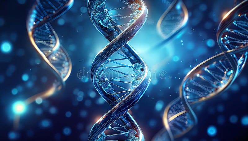 A Detailed, Digital Illustration of a DNA Double Helix Structure ...