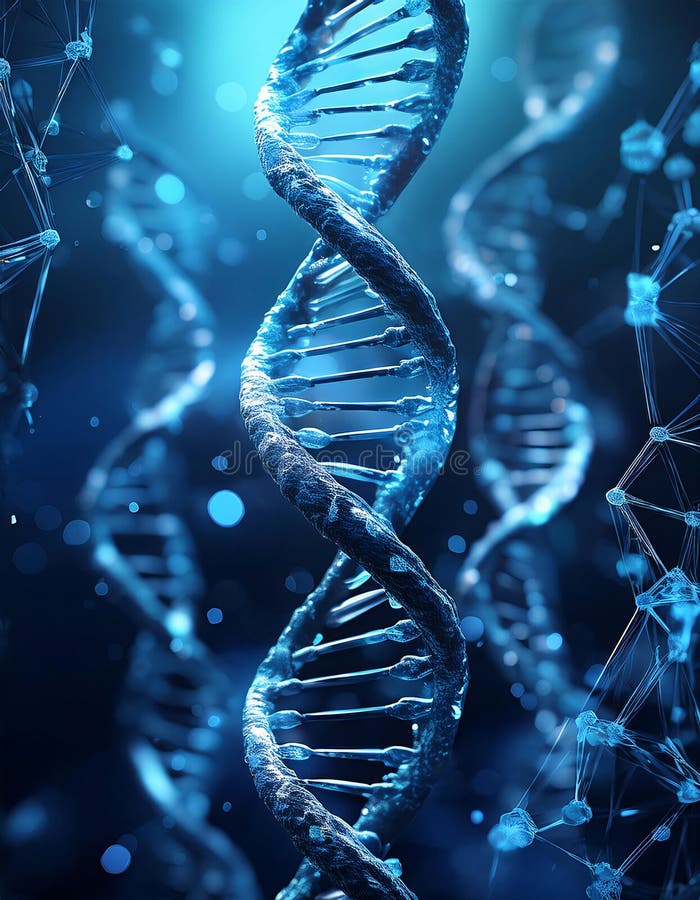 A Detailed, Digital Illustration of a DNA Double Helix Structure ...